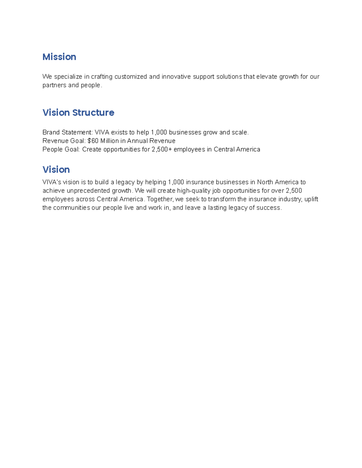 Mission Vision Core Values - Mission We specialize in crafting ...