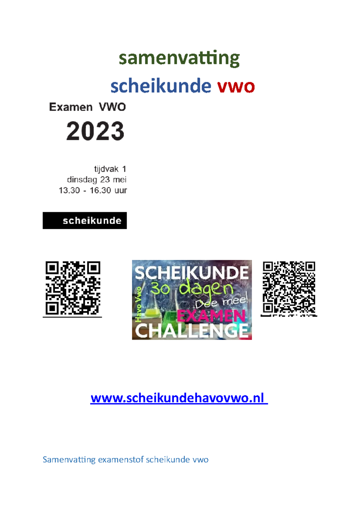 Samenvatting scheikunde vwo 2023 - samenvatting scheikunde vwo scheikundehavovwo Samenvatting ...