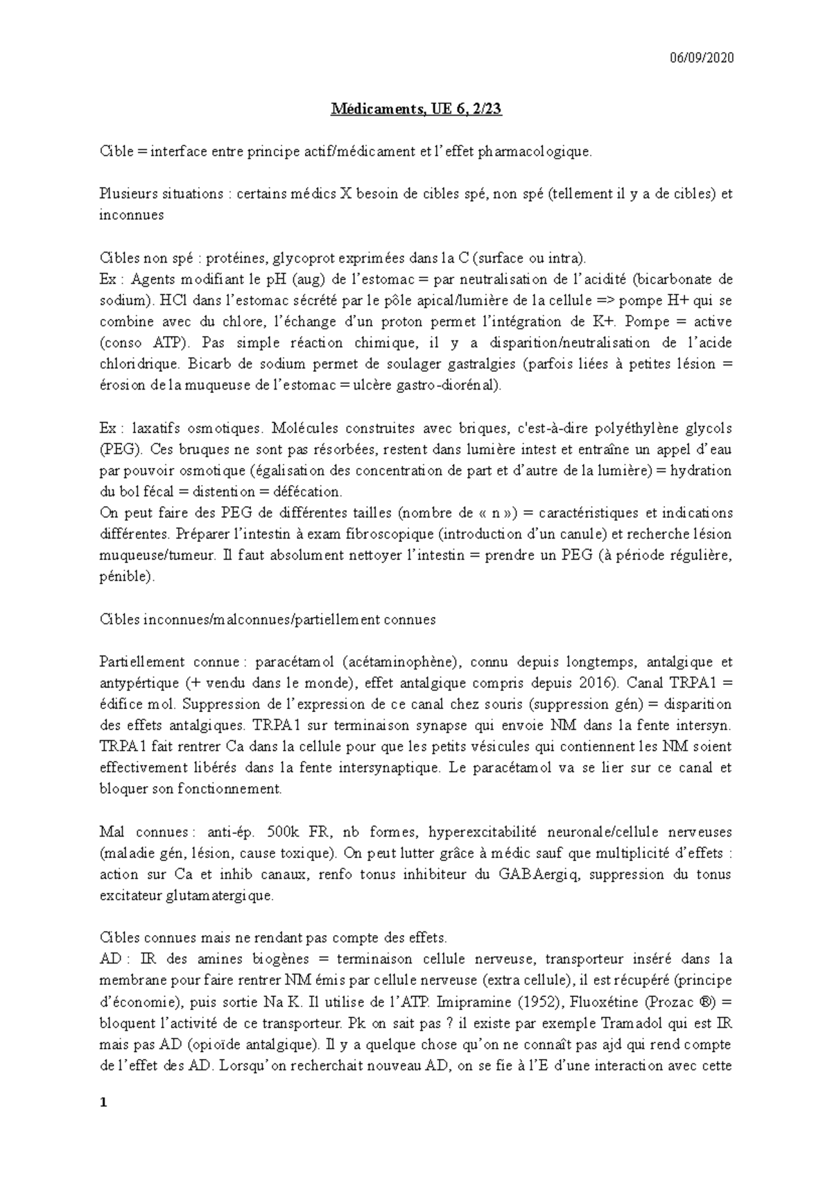 2. Cibles des médicaments - Médicaments, UE 6, 2/ Cible = interface ...