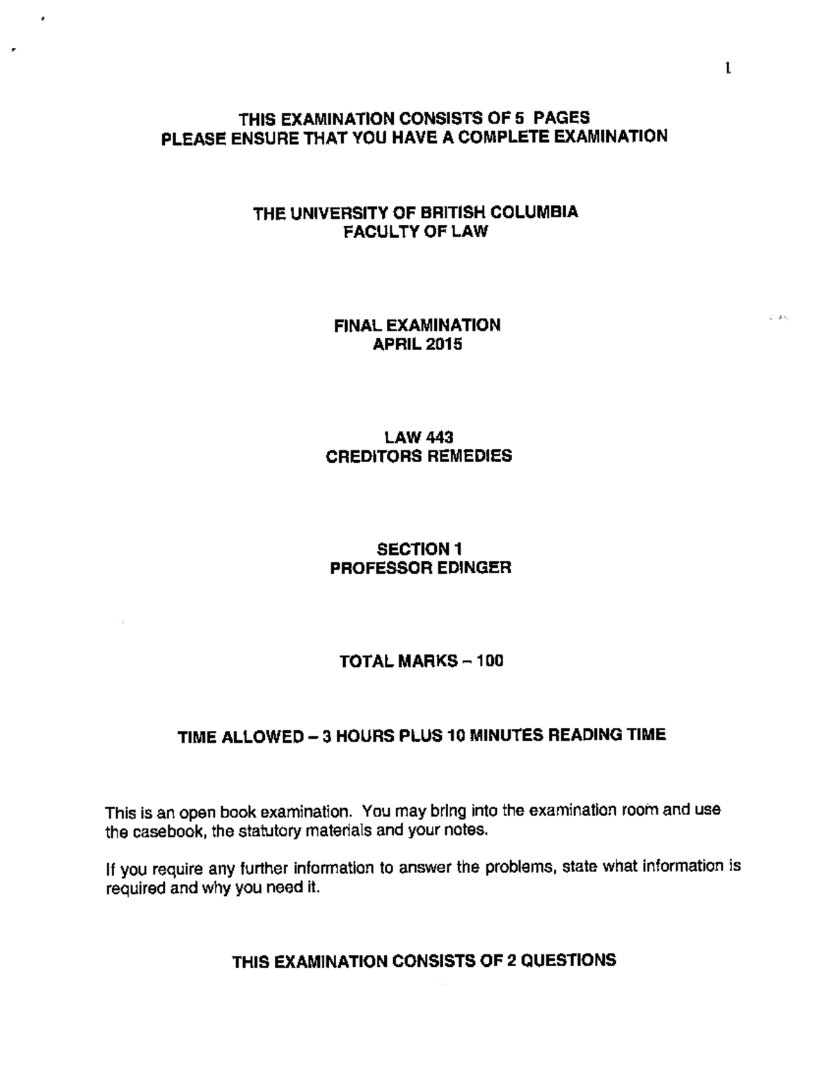 Exam April 2015 Questions Warning Decodescan Unexpected Mcu Data