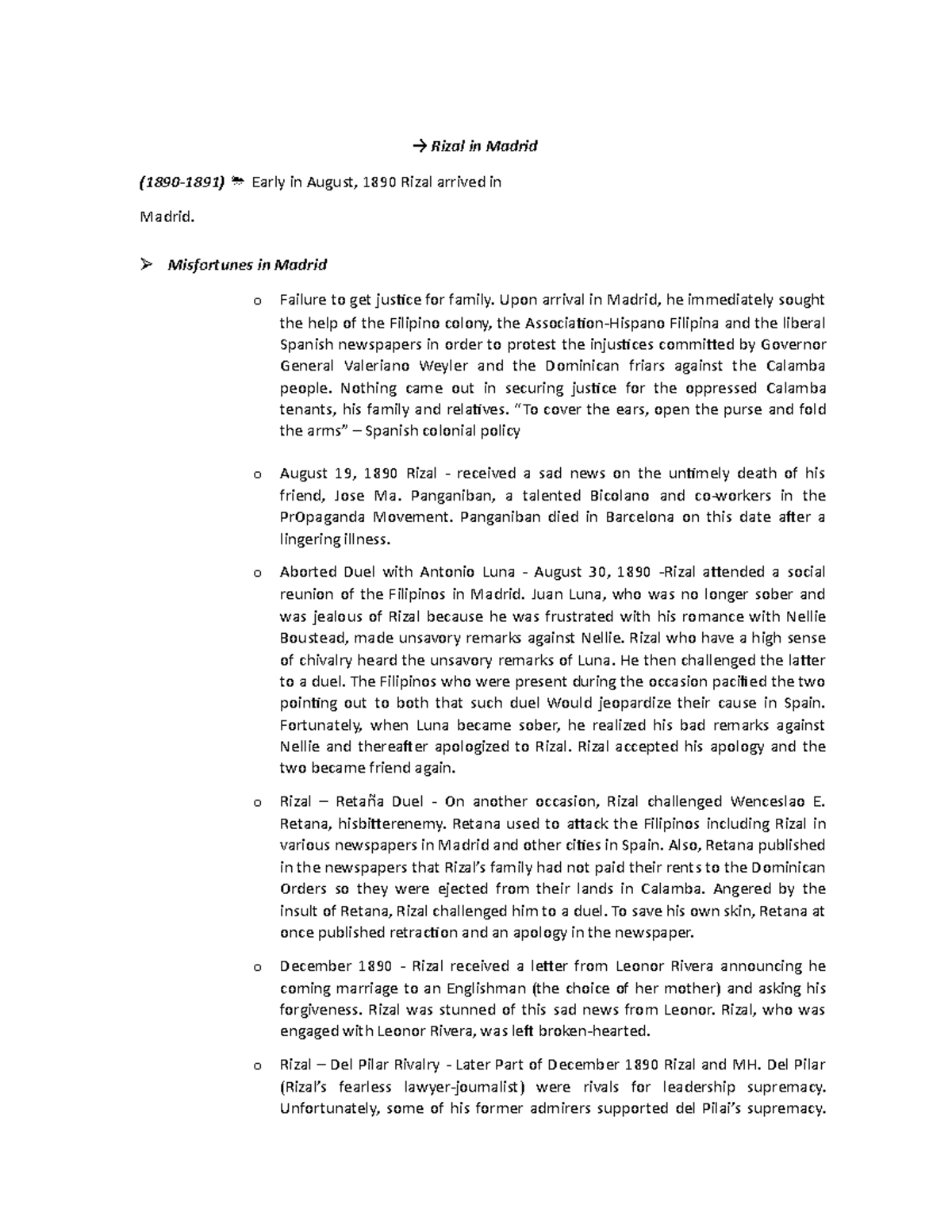 Life and Works of Rizal. Module 4. 4 - → Rizal in Madrid (1890-1891) Early in August, 1890 Rizal ...