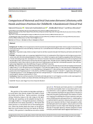 A review and comparison of common maternal positions during the second ...
