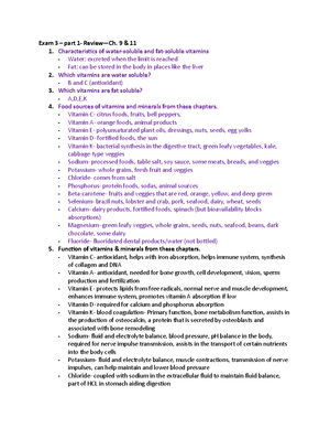 NS 1410 Exam 5 Review - NS 1410 Exam 5 Review Chapter 14-Nutrition ...