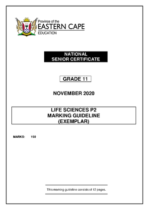 LIFE Sciences SBA Practical TASK 2 QP ENG - - Studocu