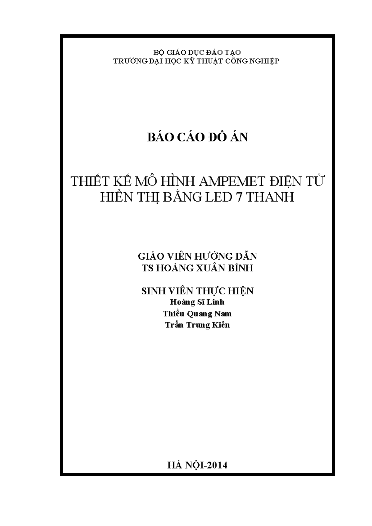 123doc thiet ke mo hinh ampemet dien tu hien thi bang led 7 thanh - BỘ GIÁO DỤC ĐÀO TẠO TRƯỜNG ...