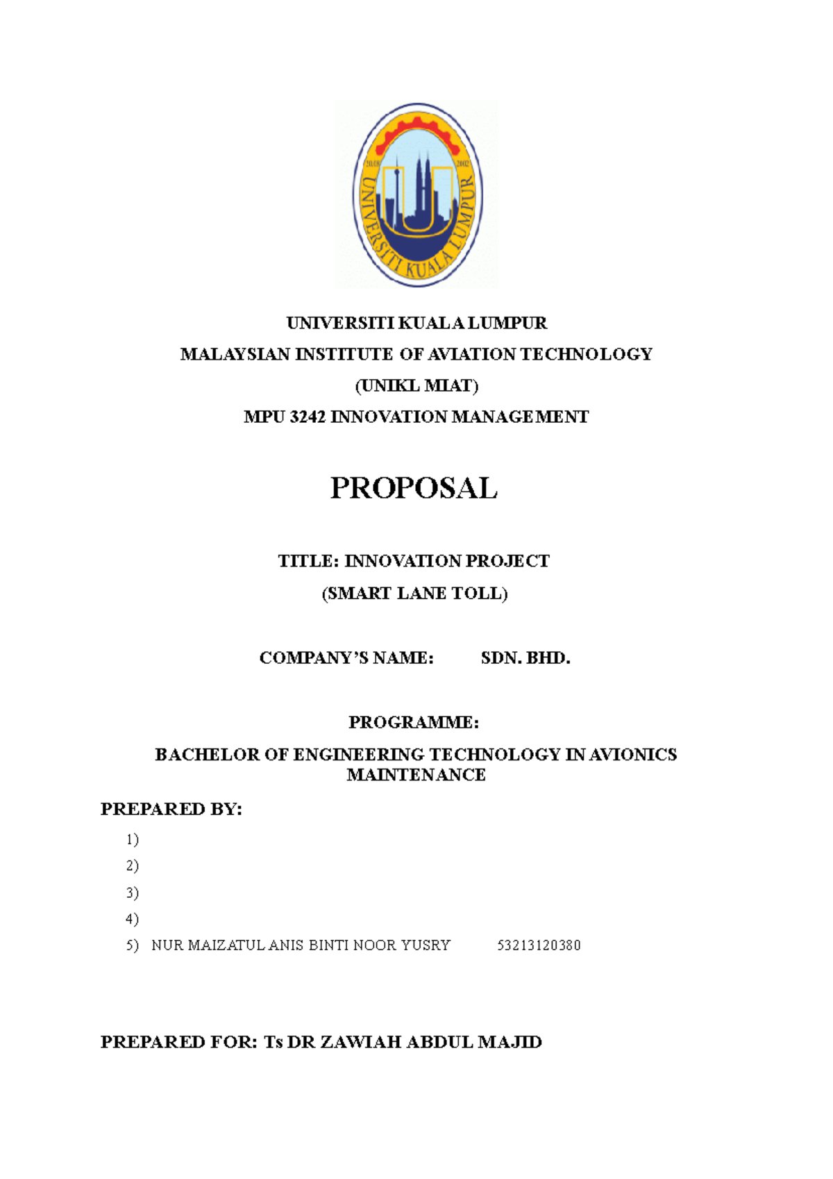 Proposal group 1 innovation - Architecture And Ecology - UNIVERSITI ...