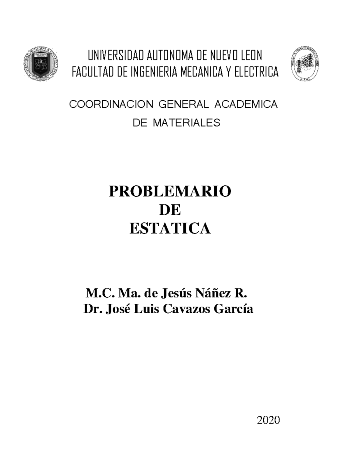 PROB. Estatica - una descripcion rapida de una tarea - UNIVERSIDAD AUTONOMA DE NUEVO LEON ...