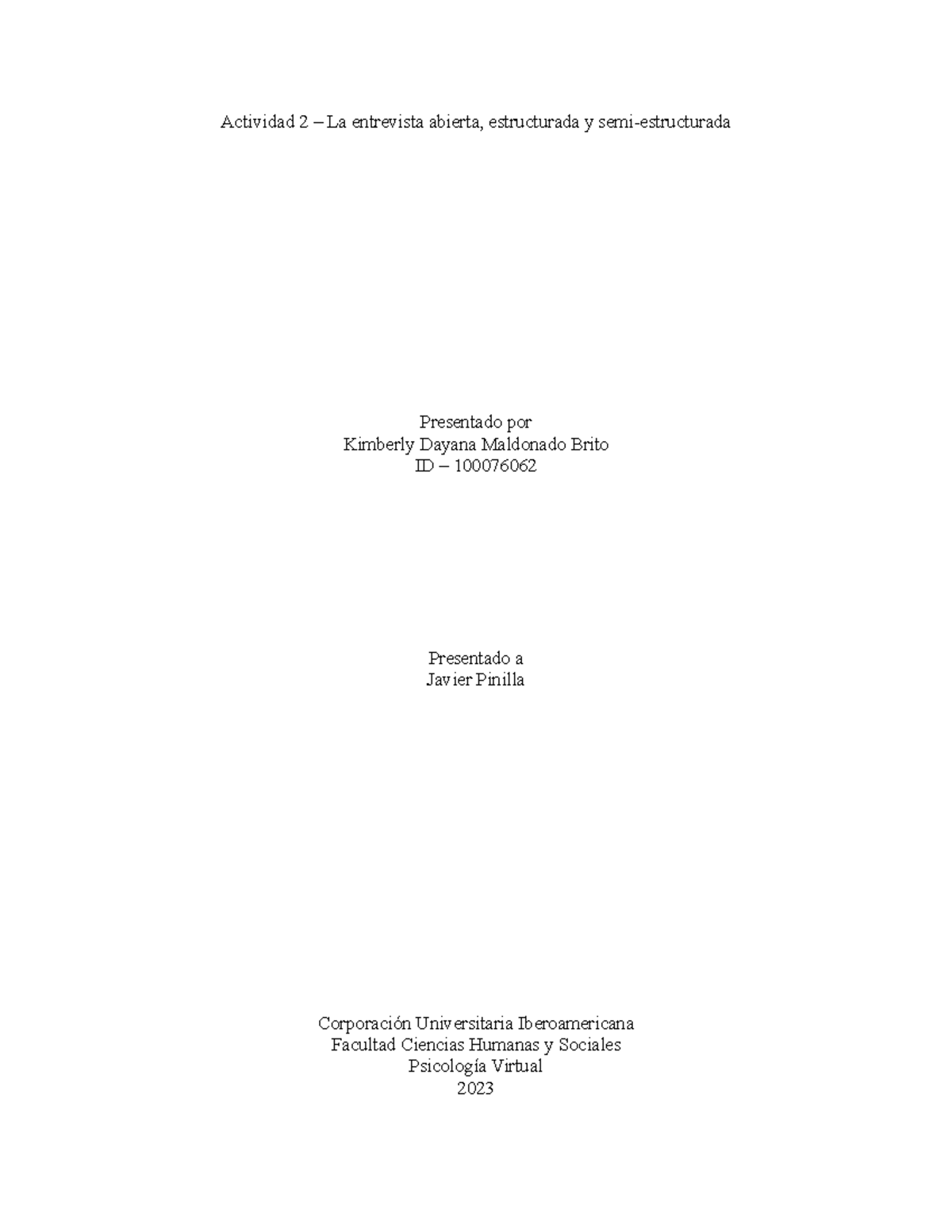 Actividad 2 – La entrevista abierta, estructurada y semi-estructurada ...