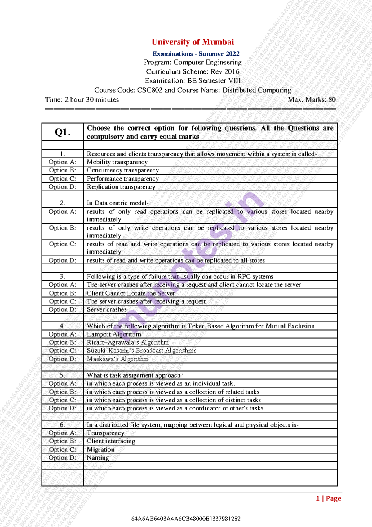 2022 - pyq - 1 | Page University of Mumbai Examinations - Summer 2022 Program: Computer ...