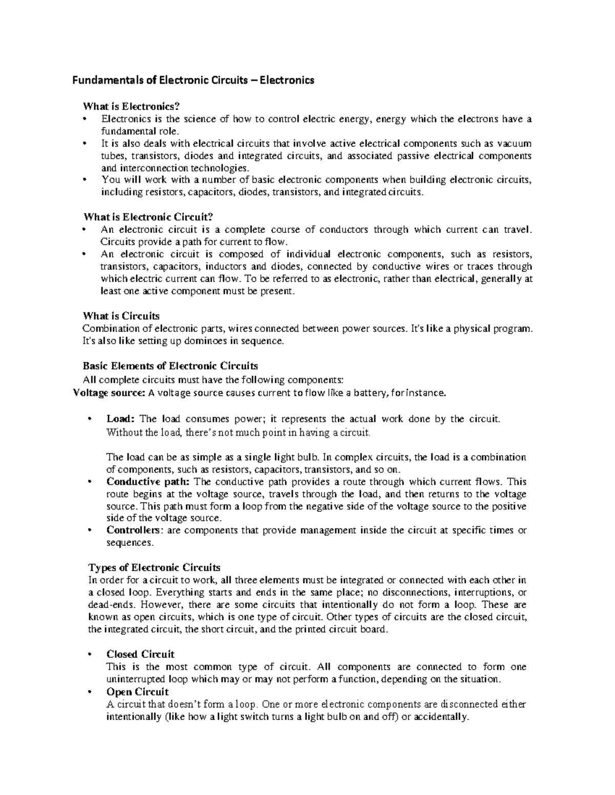 Fundamentals of Electronic Circuits – Electronics - Fundamentals of ...
