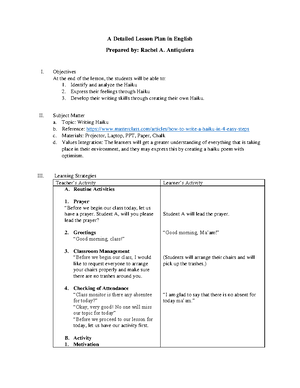 Detailed Lesson PLAN math 6 - DETAILED LESSON PLAN DLP No.: 9 Learning ...