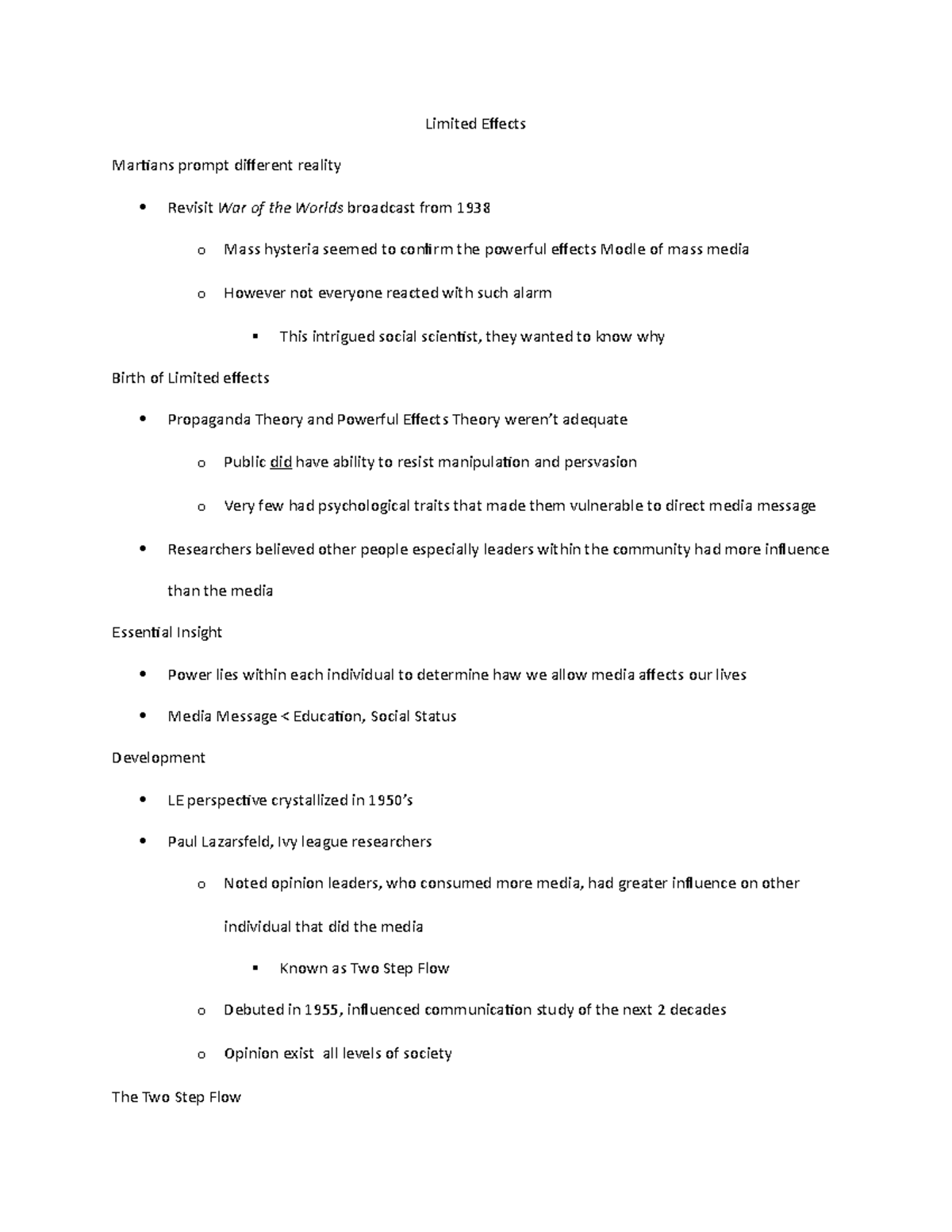 Limited Effects - Explaining - Limited Effects Martians prompt ...