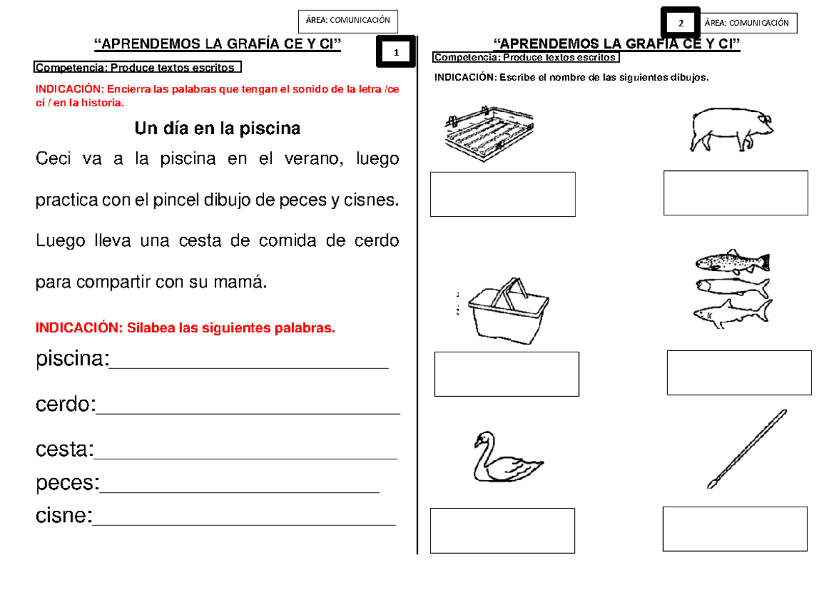 Comunicacion Jueves 08 DE Setiembre- Letra CE CI Repaso