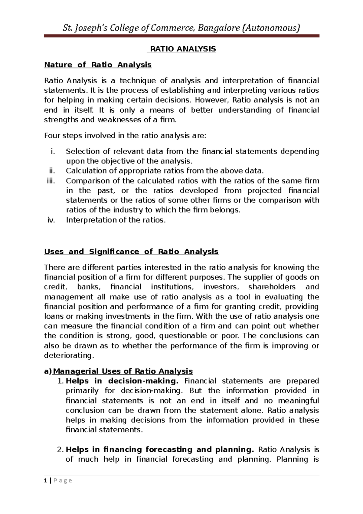 Module 5 Ratio Analysis RATIO ANALYSIS Nature Of Ratio Analysis