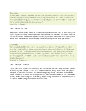 Ch 6 Dear Abby Letters - Chapter 06: Letter 1 Dear Abby, How old are ...