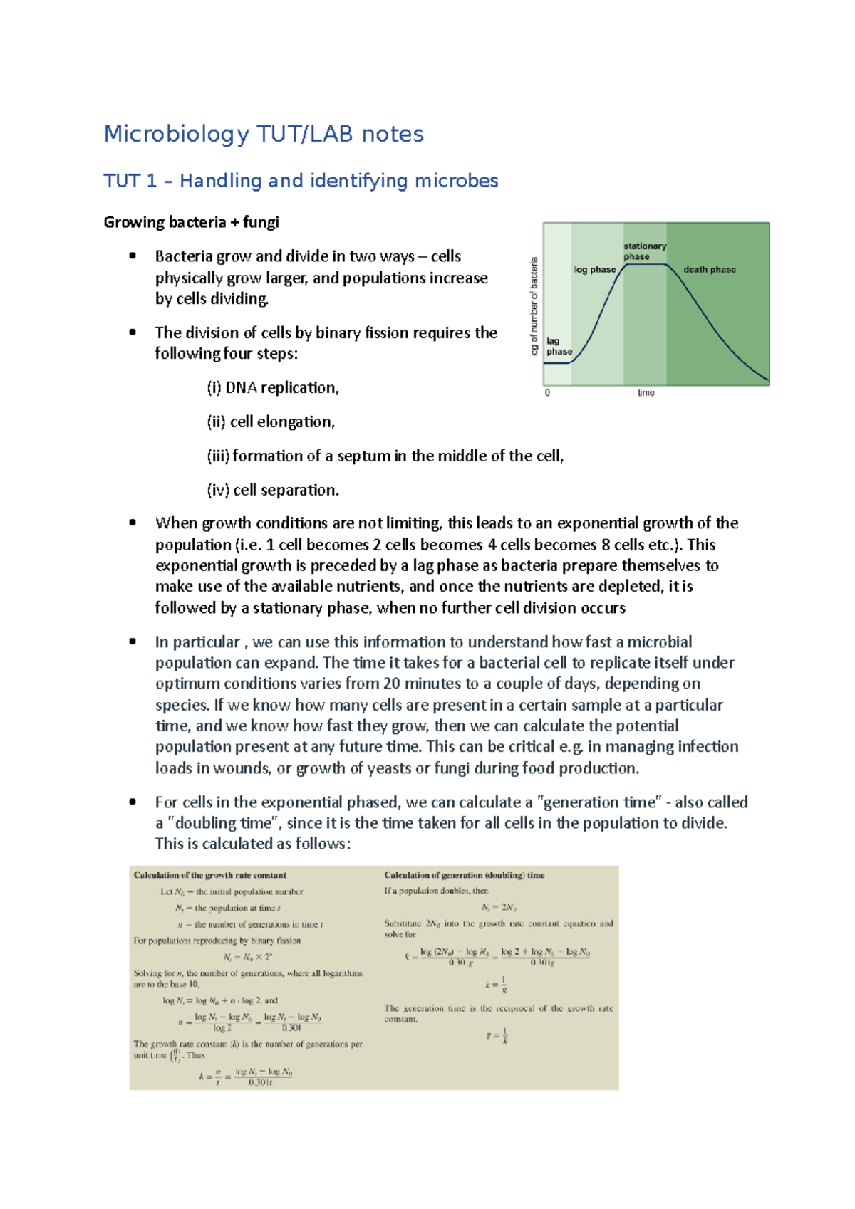 Microbiology TUT:LAB - lab - Microbiology TUT/LAB notes TUT 1 ...