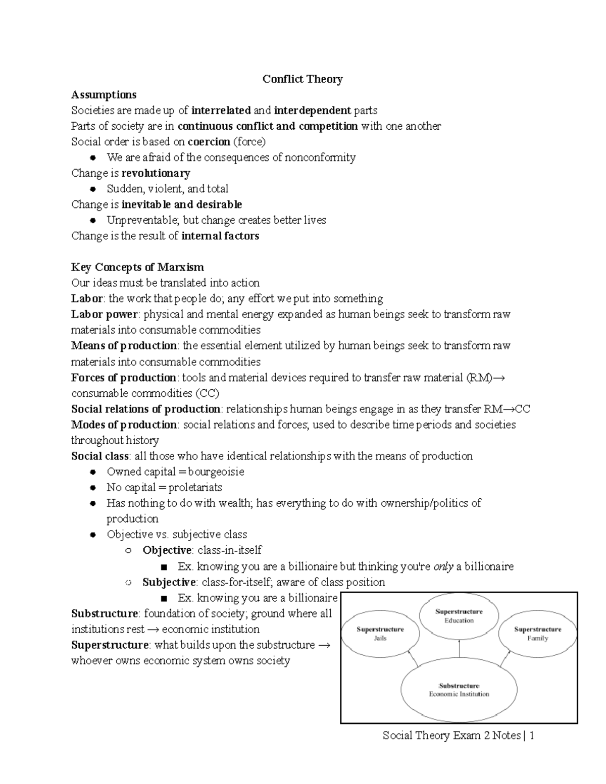 Notes for Test 2 - Conflict Theory Assumptions Societies are made up of ...