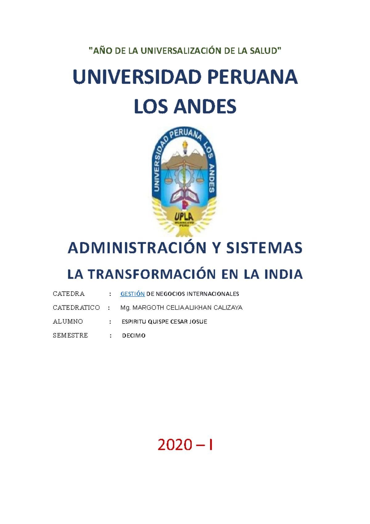 LA Transformación DE LA India - "AÑO DE LA UNIVERSALIZACIÓN DE LA SALUD ...