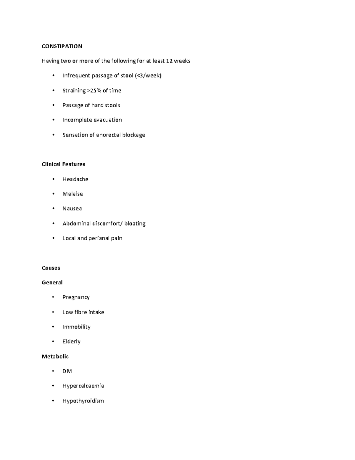 Constipation - Summary Clinical Examination: a Systematic Guide to ...