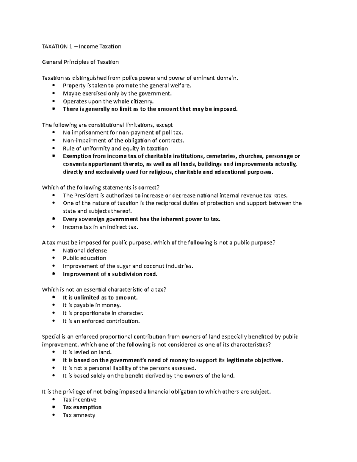 Income Taxation Practice Sets - TAXATION 1 – Income Taxation General ...