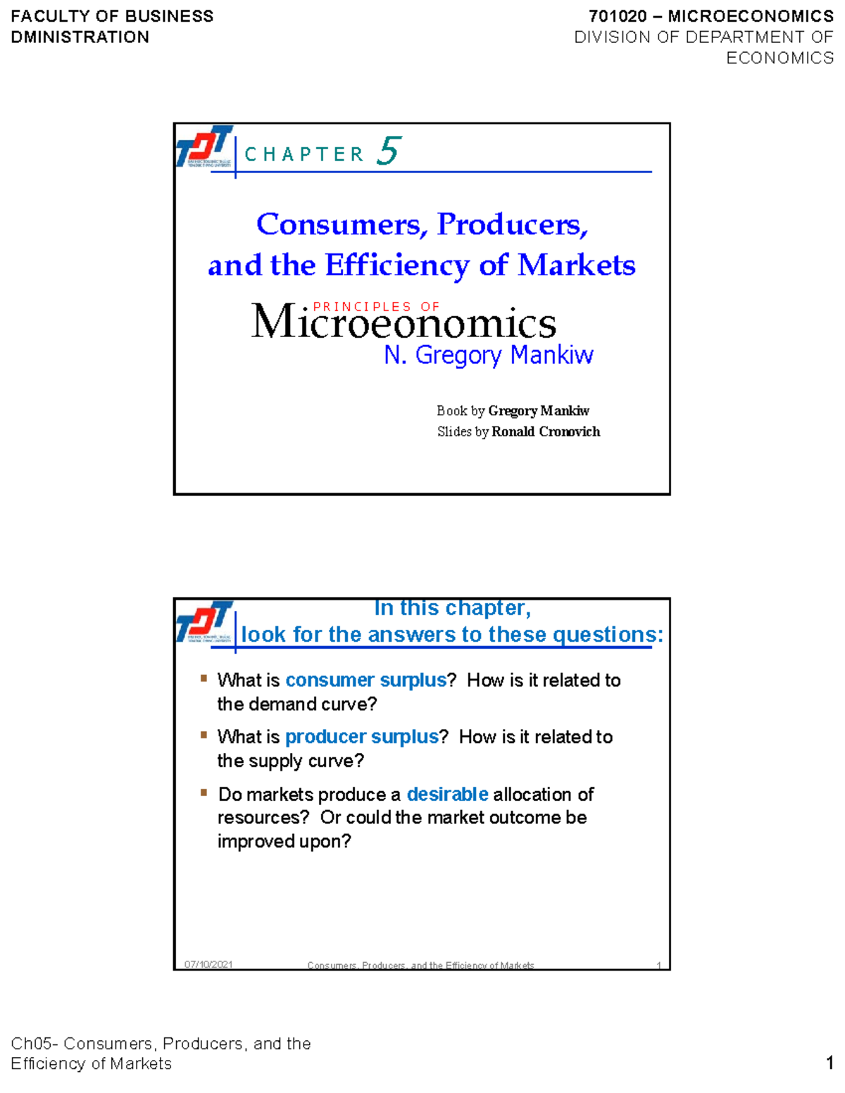 QTKD-701020- Micro -Ch05- Consumers, Producers, and the Efficiency of ...