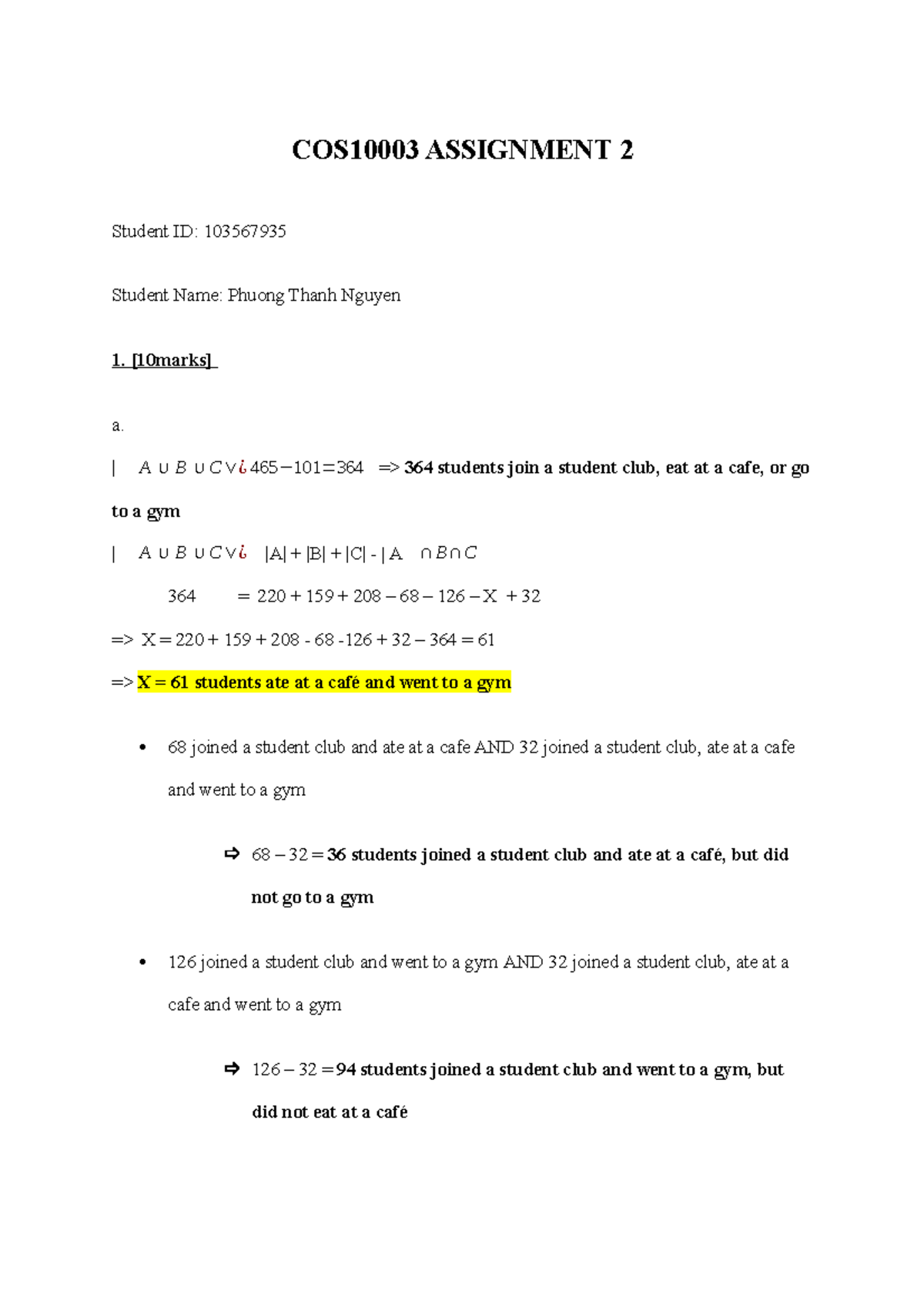 Cos10003 assignment 2 semester 2 2021 - COS10003 - Swinburne - Studocu