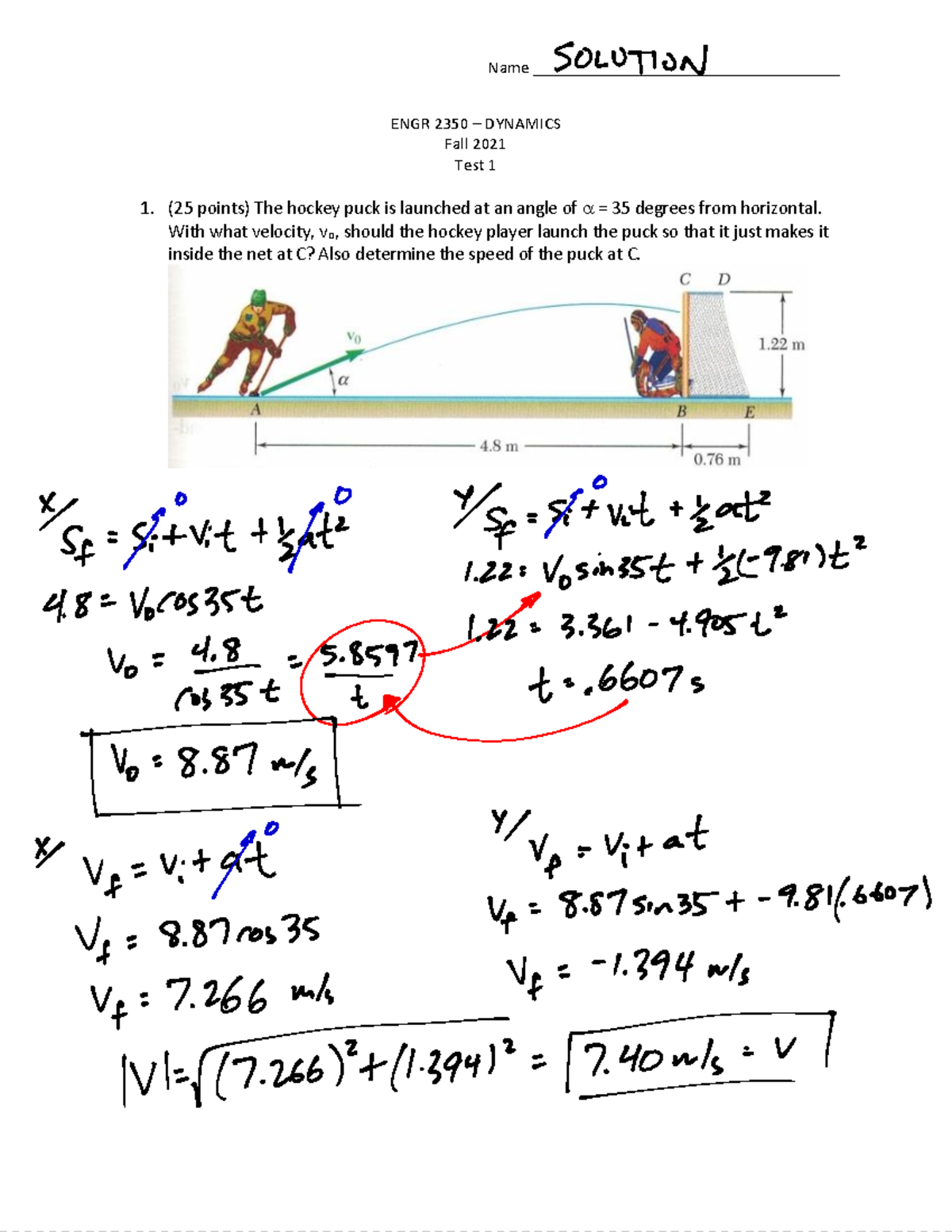 Last semester Test 1 Solution - Name ...