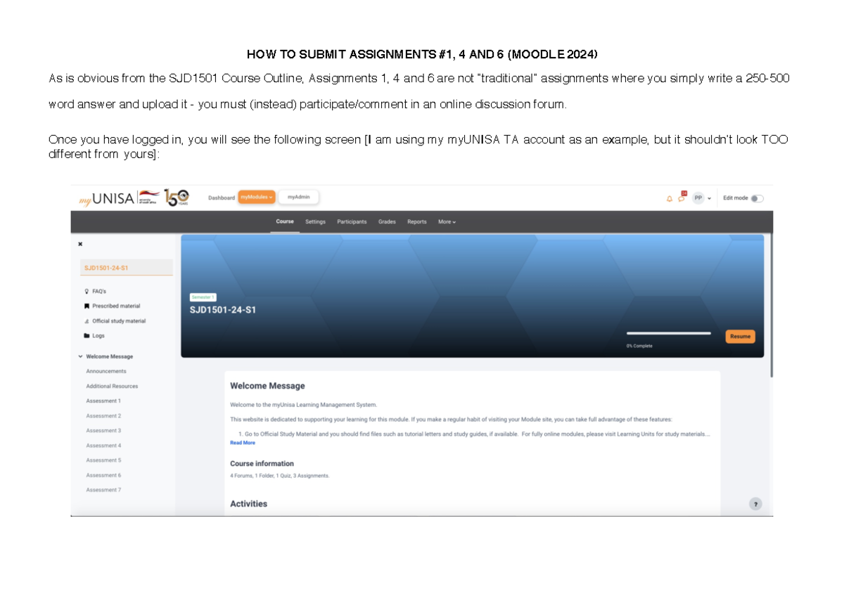 HOW TO Submit Assignments 1-4-6 ( Moodle 2024) - HOW TO SUBMIT ASSIGNMENTS #1, 4 AND 6 (MOODLE ...