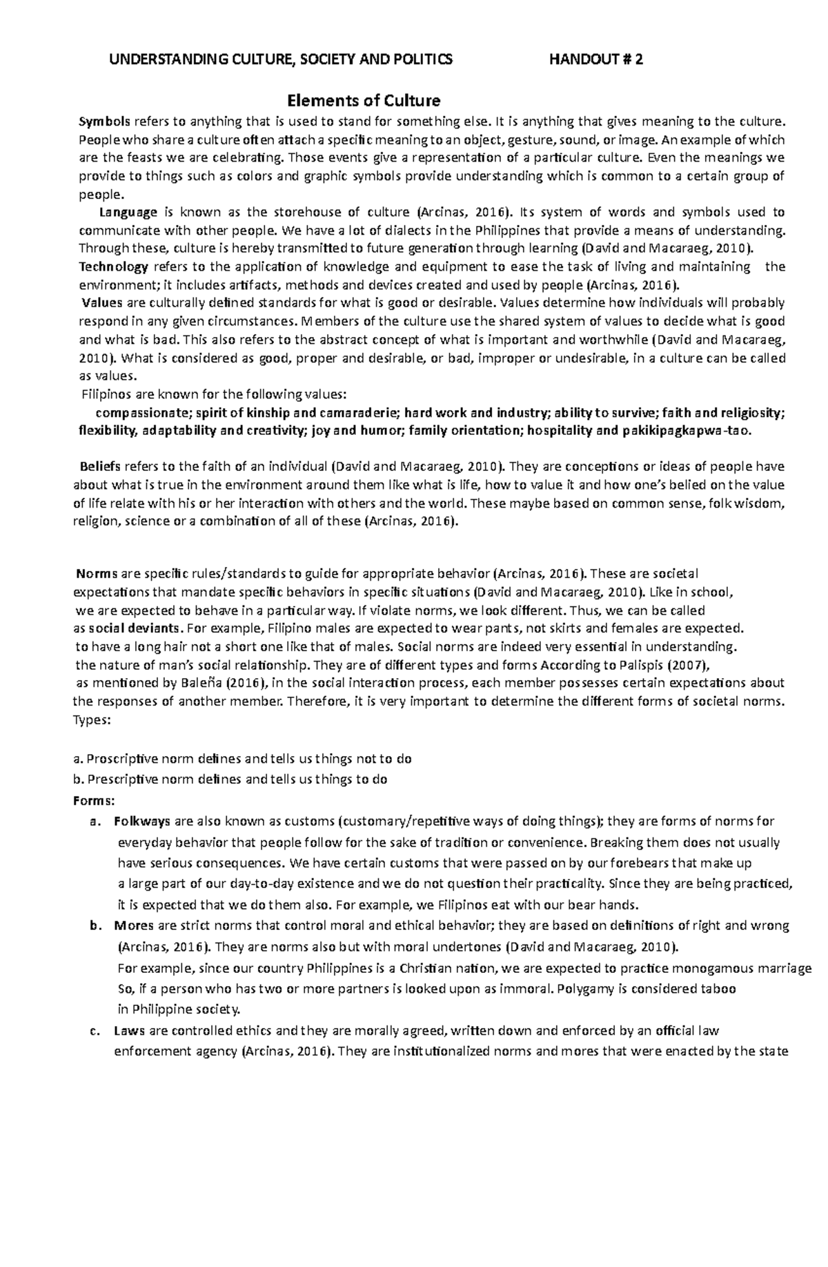 HAND-OUT-NO - Notes - UNDERSTANDING CULTURE, SOCIETY AND POLITICS ...