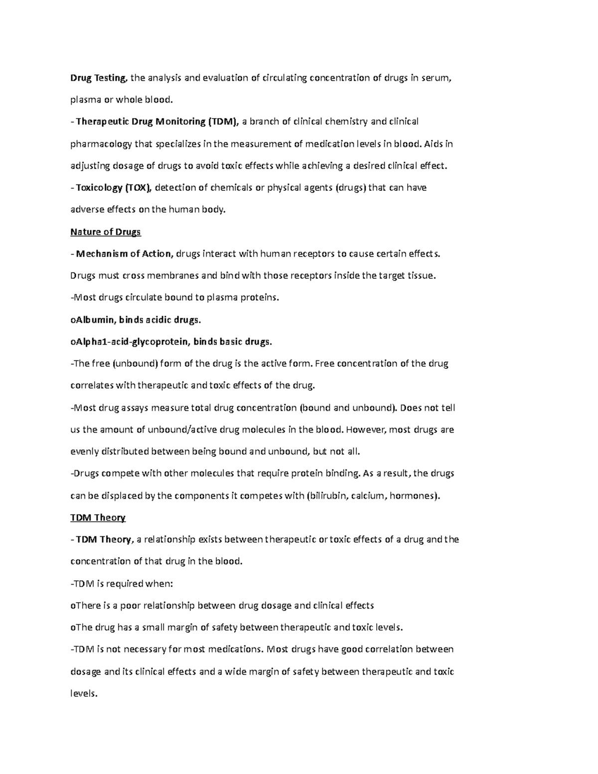 Theraputic drug monitoring - Drug Testing, the analysis and evaluation ...