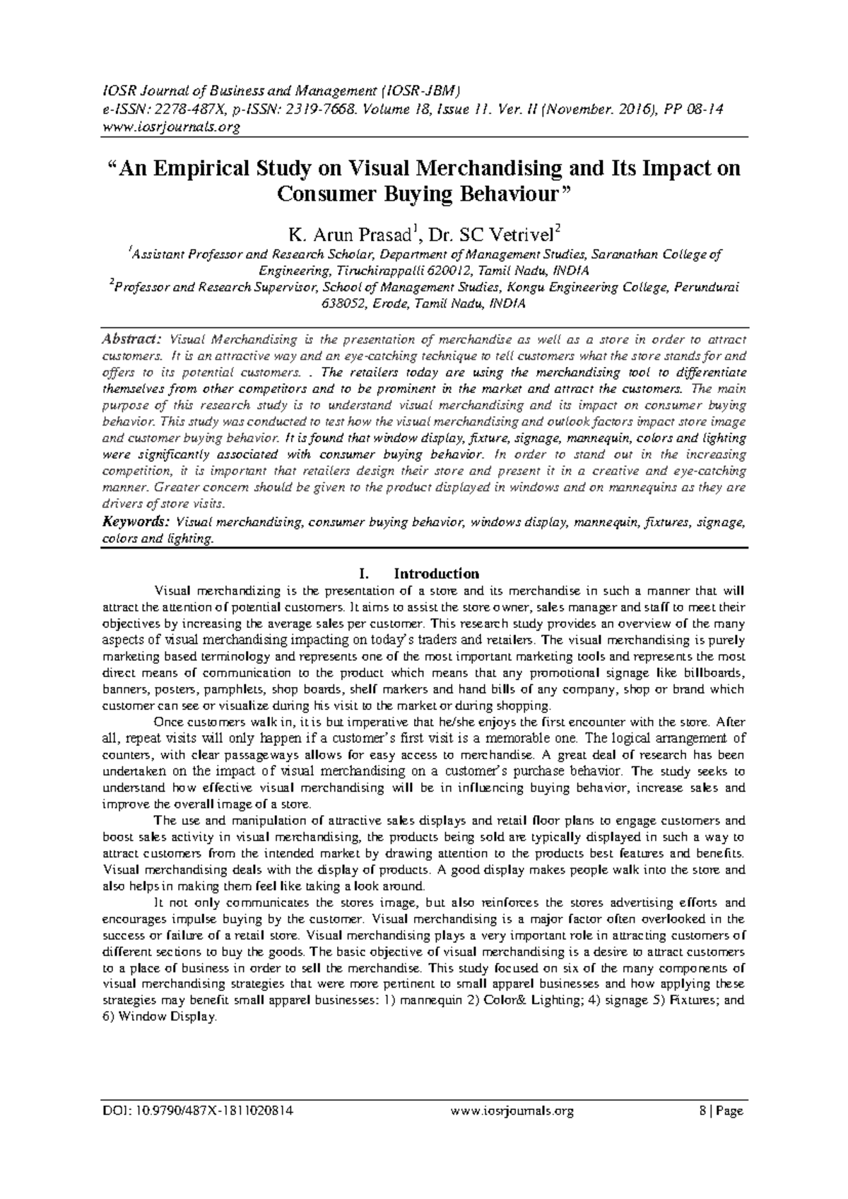 B1811020814 - IOSR Journal of Business and Management (IOSR-JBM) e-ISSN ...