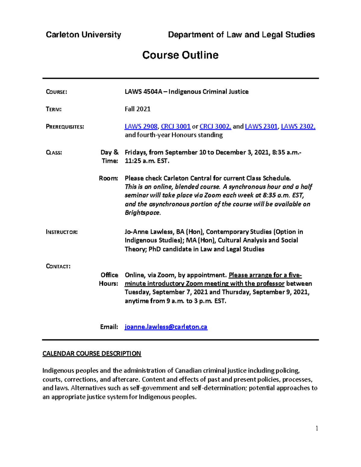 LAWS 4504 syllabus 2021 - Carleton University Department of Law and ...