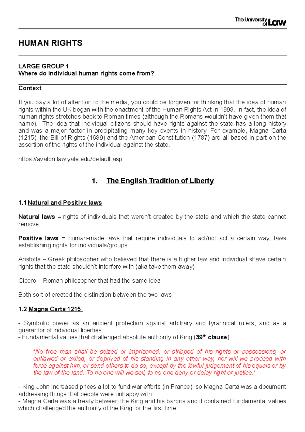 LG1 human rights law - HUMAN RIGHTS LARGE GROUP 1 Where do individual ...