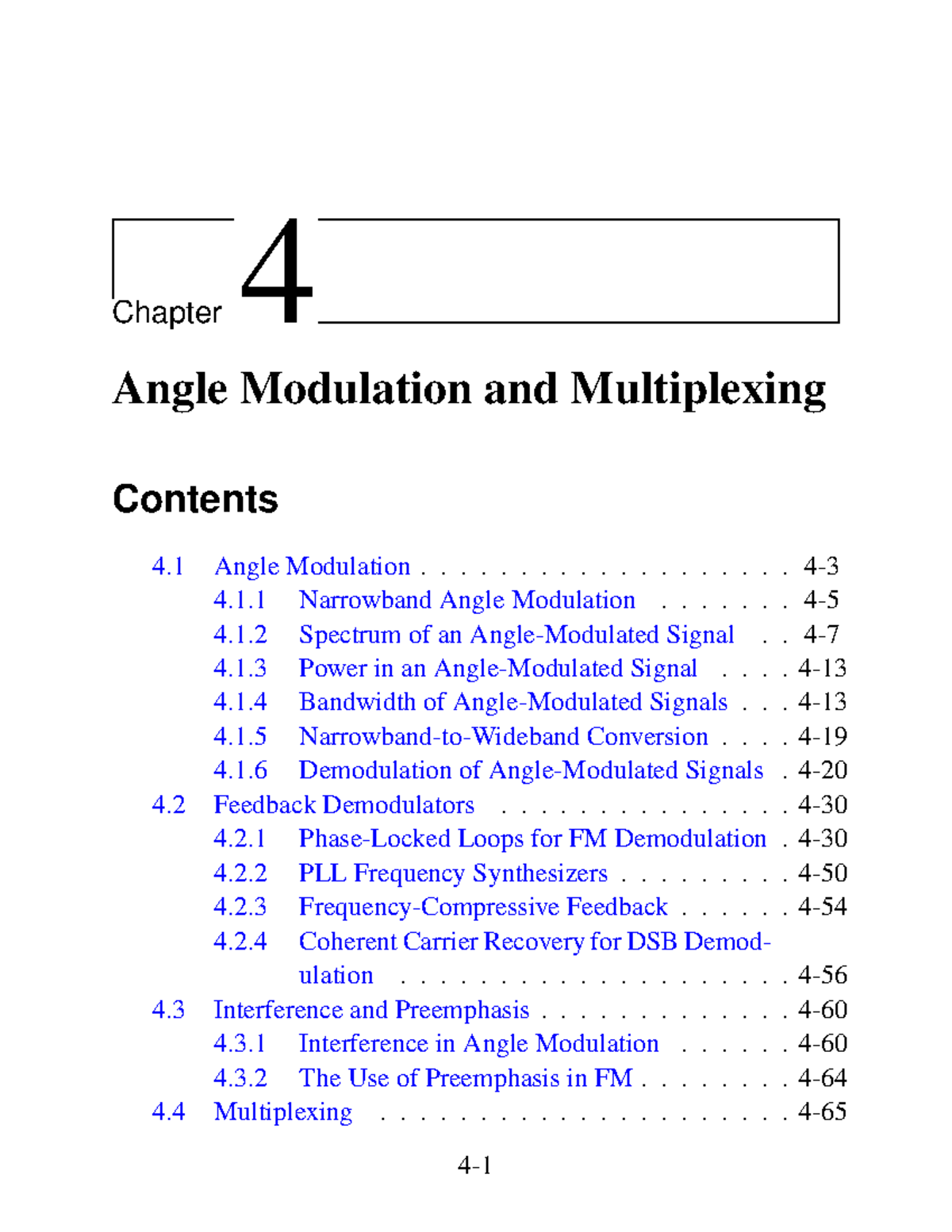 Angle Modulation and Multiplexing - Angle Modulation and Multiplexing Chapter 4 Angle Modulation ...