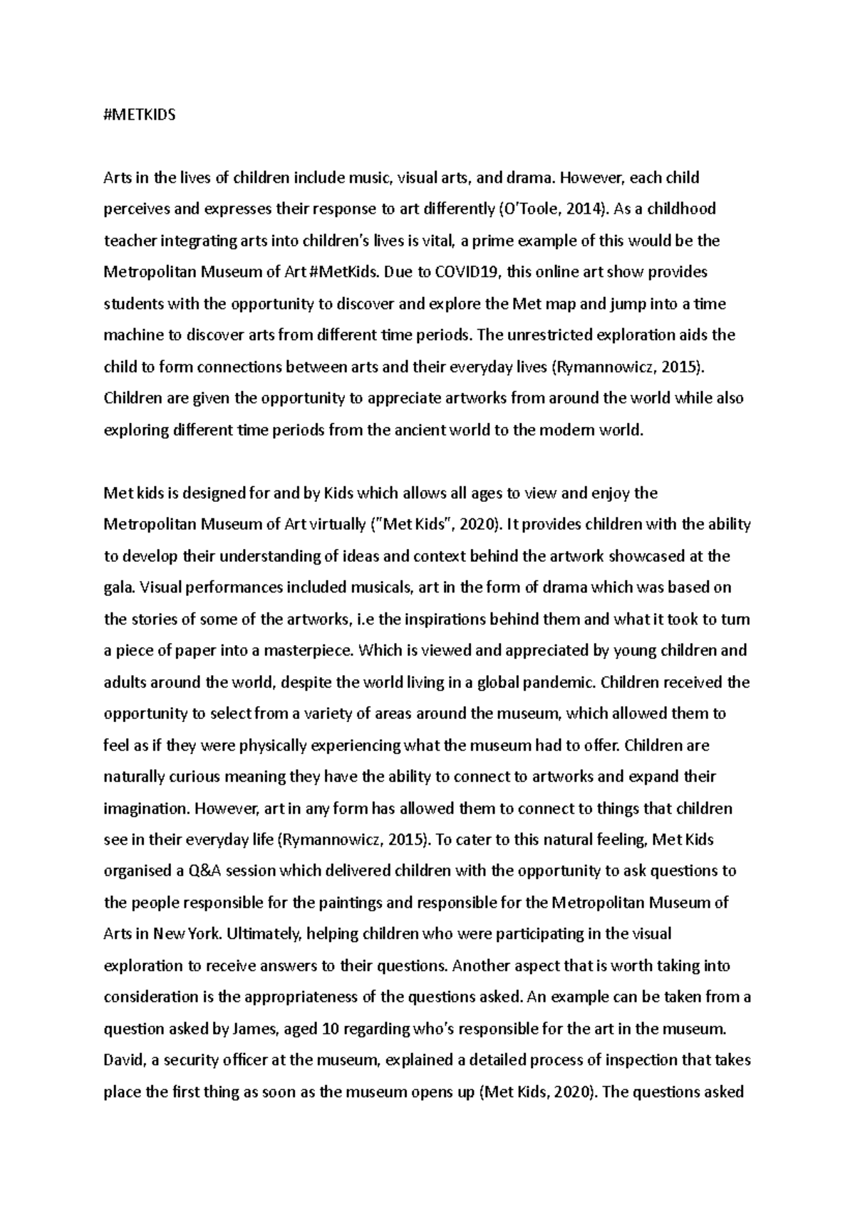 Metkids - The arts in childrens lives - #METKIDS Arts in the lives of ...