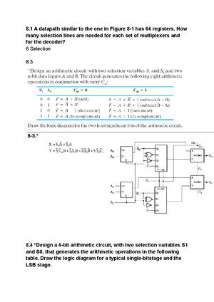 Computer Architecture lecture 9 sheet - 8 Specify the 16-bit control word that must be applied ...