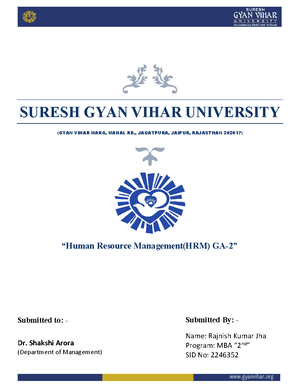Investment Banking(IB) GA-1 - SURESH GYAN VIHAR UNIVERSITY (GYAN VIHAR MARG, MAHAL RD ...