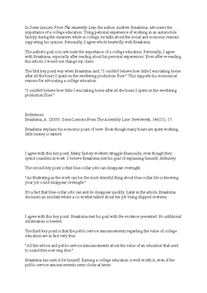 Final Draft - Matthew Heroux Critical Analysis In Some Lessons From The ...