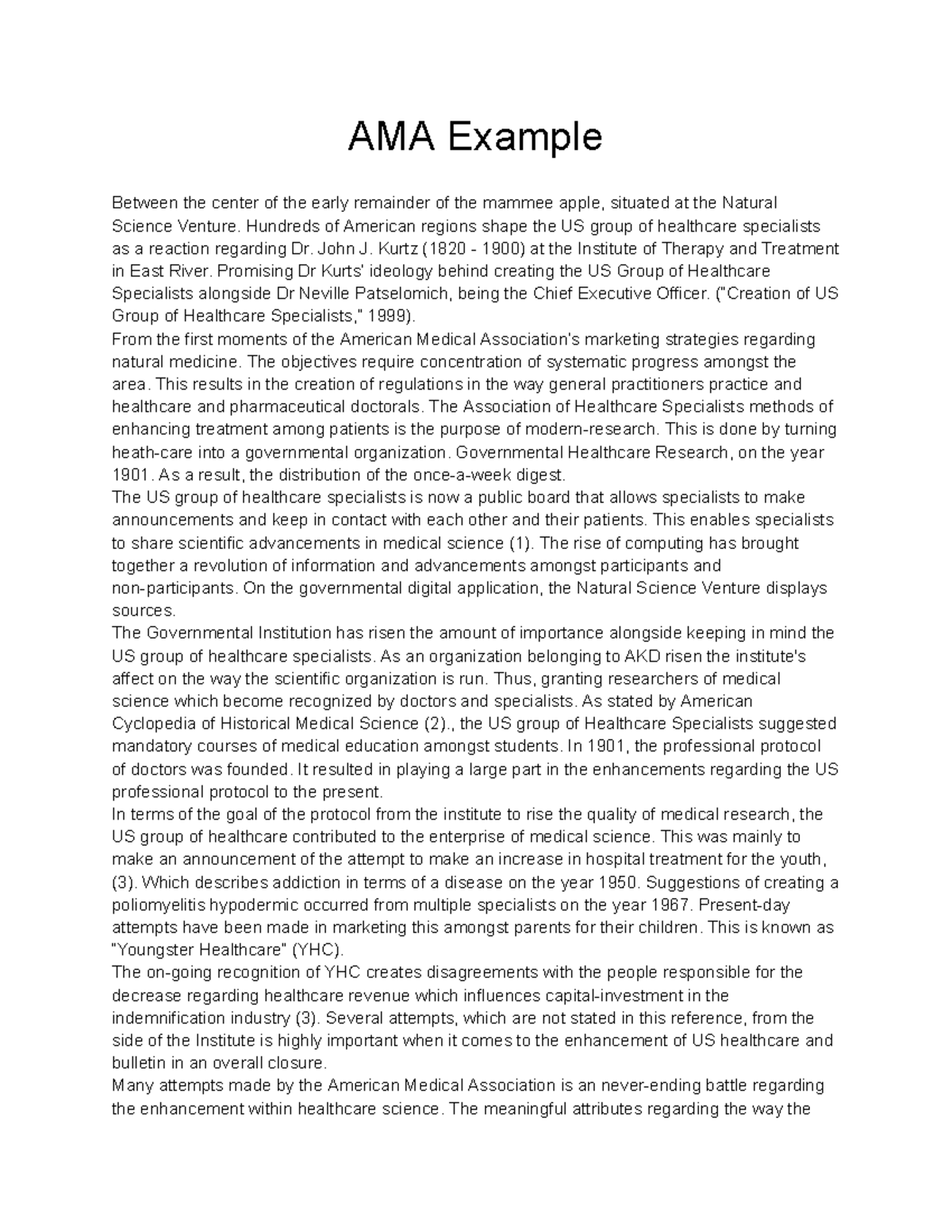 AMA Example - AMA Example Between the center of the early remainder of ...