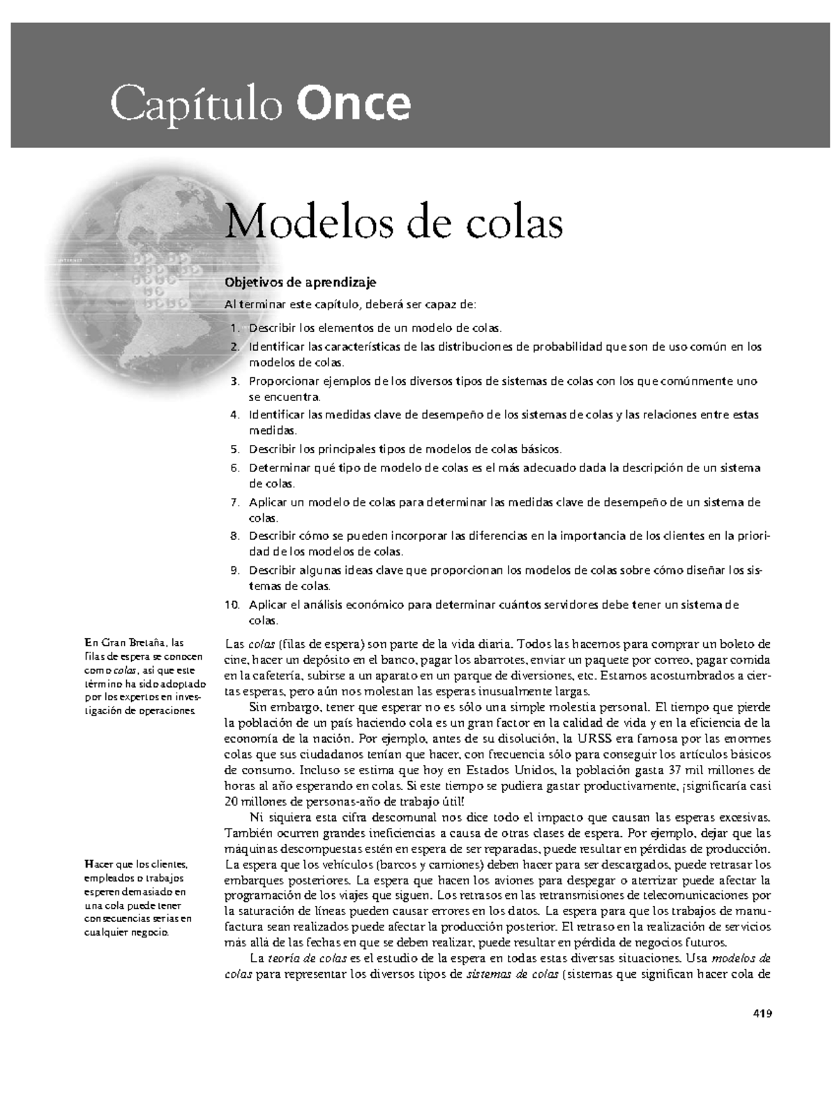 32.1 Capitulo Modelos de Colas - 419 Capítulo Once Modelos de colas ...