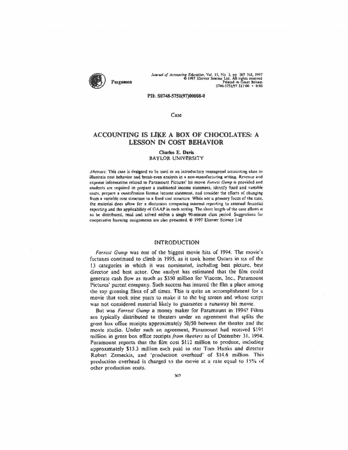 Forrest Gump Accounting is like a box of chocolates - Journal of ...