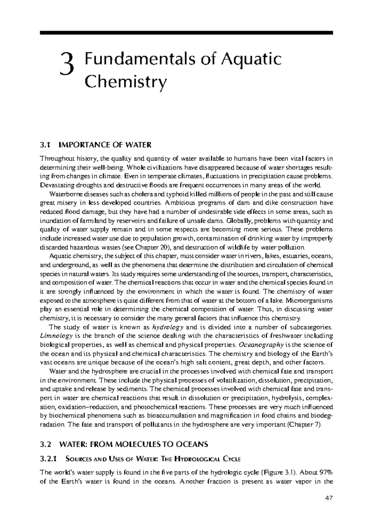 Aquatic Chemistry - DDDDD - 47 3 Fundamentals of Aquatic Chemistry 3 ...