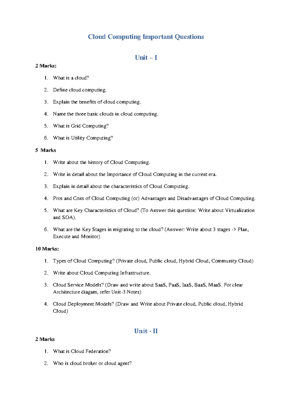 685388179 Cloud Computing Important Questions - Cloud Computing ...