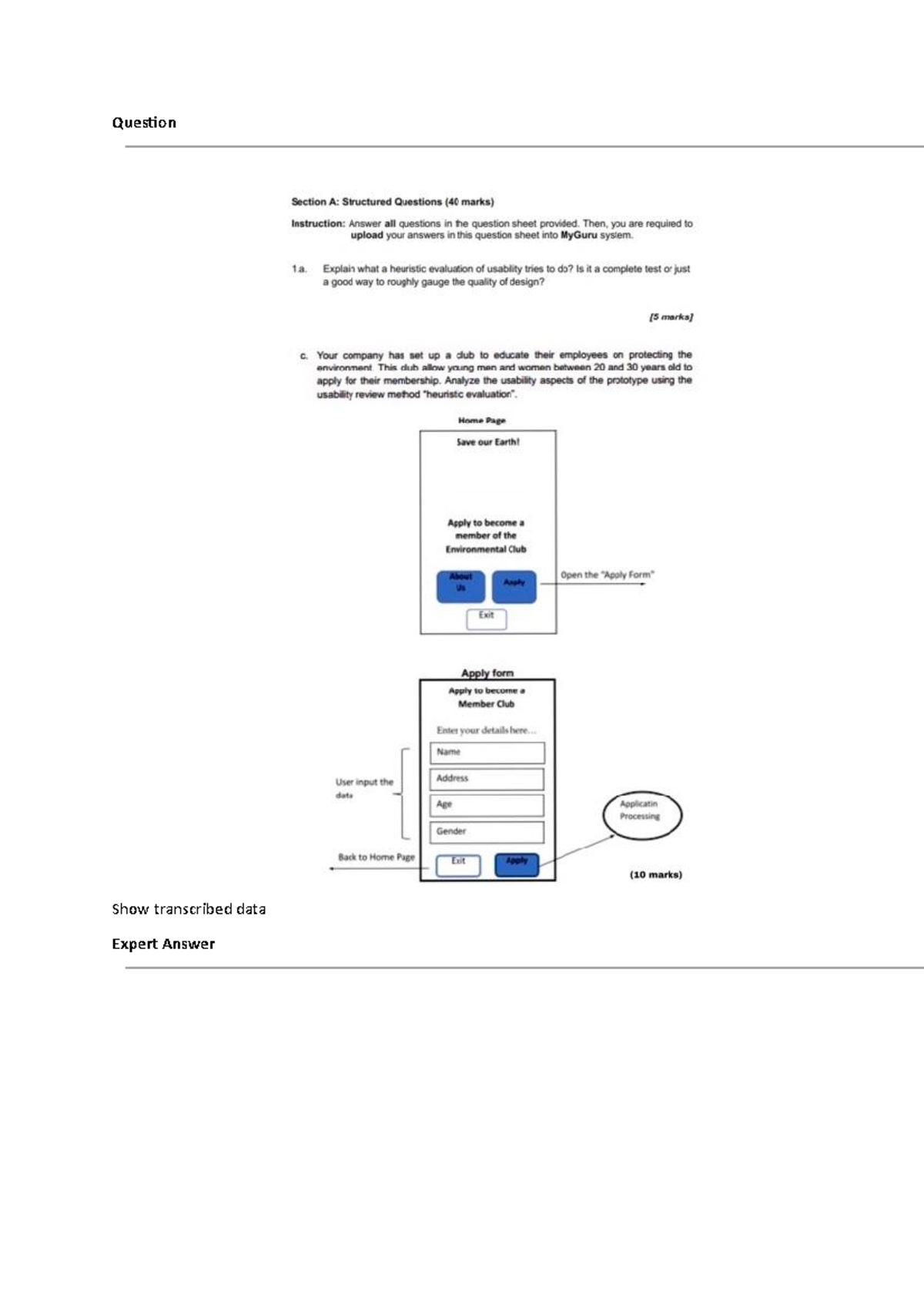 Questio 5 - Answer - Question Show transcribed data Expert Answer ...