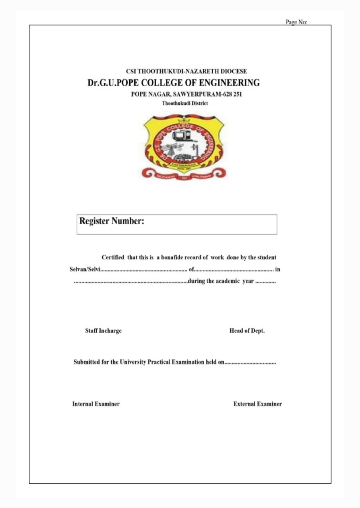 CS3351 lab 010 - Nice to learn - LIST OF EXPERIMENTS S DATE NAME OF THE ...