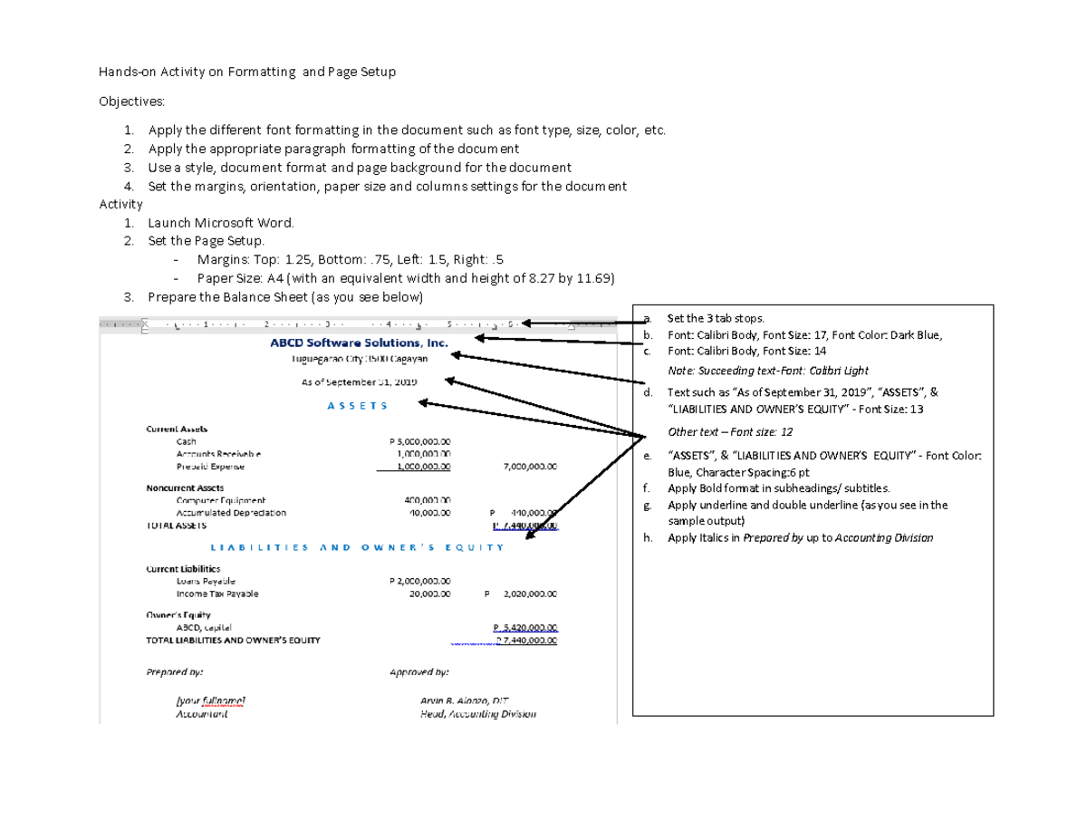 Inbound 8740969602534436313 - Hands-on Activity on Formatting and Page ...