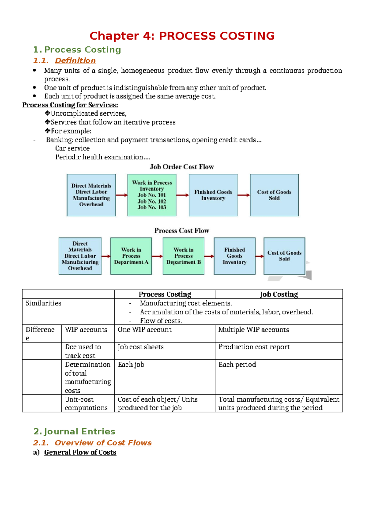 Chapter 4 Process Costing - Chapter 4: PROCESS COSTING 1. Process ...