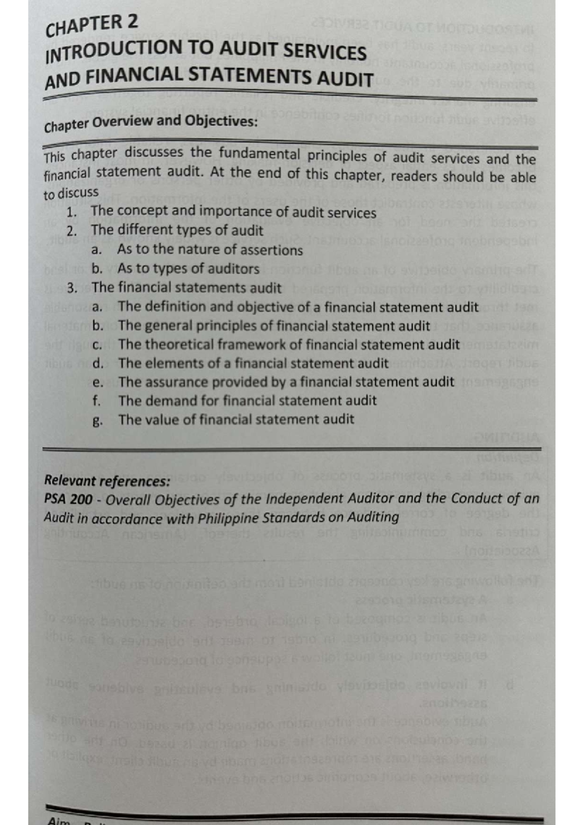 Chapter 2 - aaaa - CHAPTER 2 INTRODUCTION TO AUDIT SERVICES AND ...