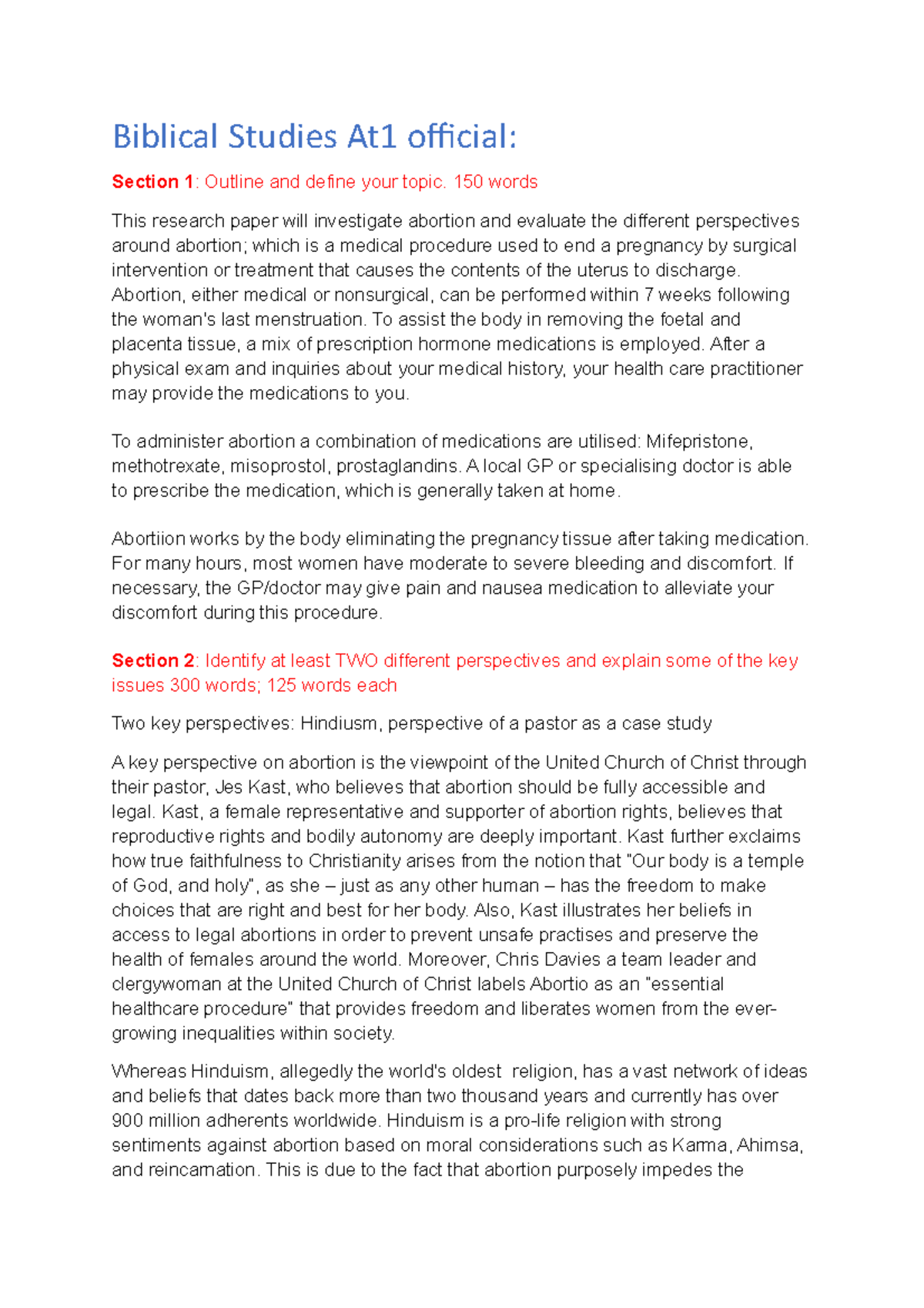 Biblical Studies At1 official - Biblical Studies At1 official: Section ...