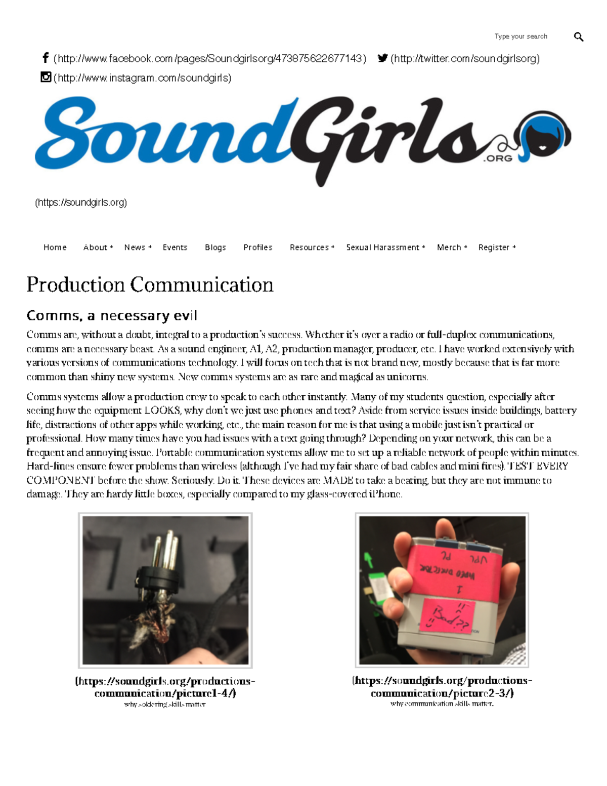 Production Communication Sound Girls - ENG229 - Studocu